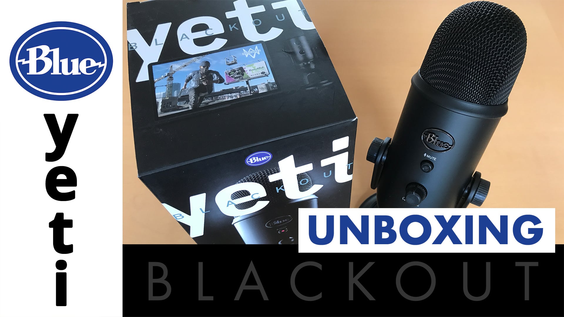 Blue Yeti BLACKOUT EDITION microphone unboxing - Lightwave Al